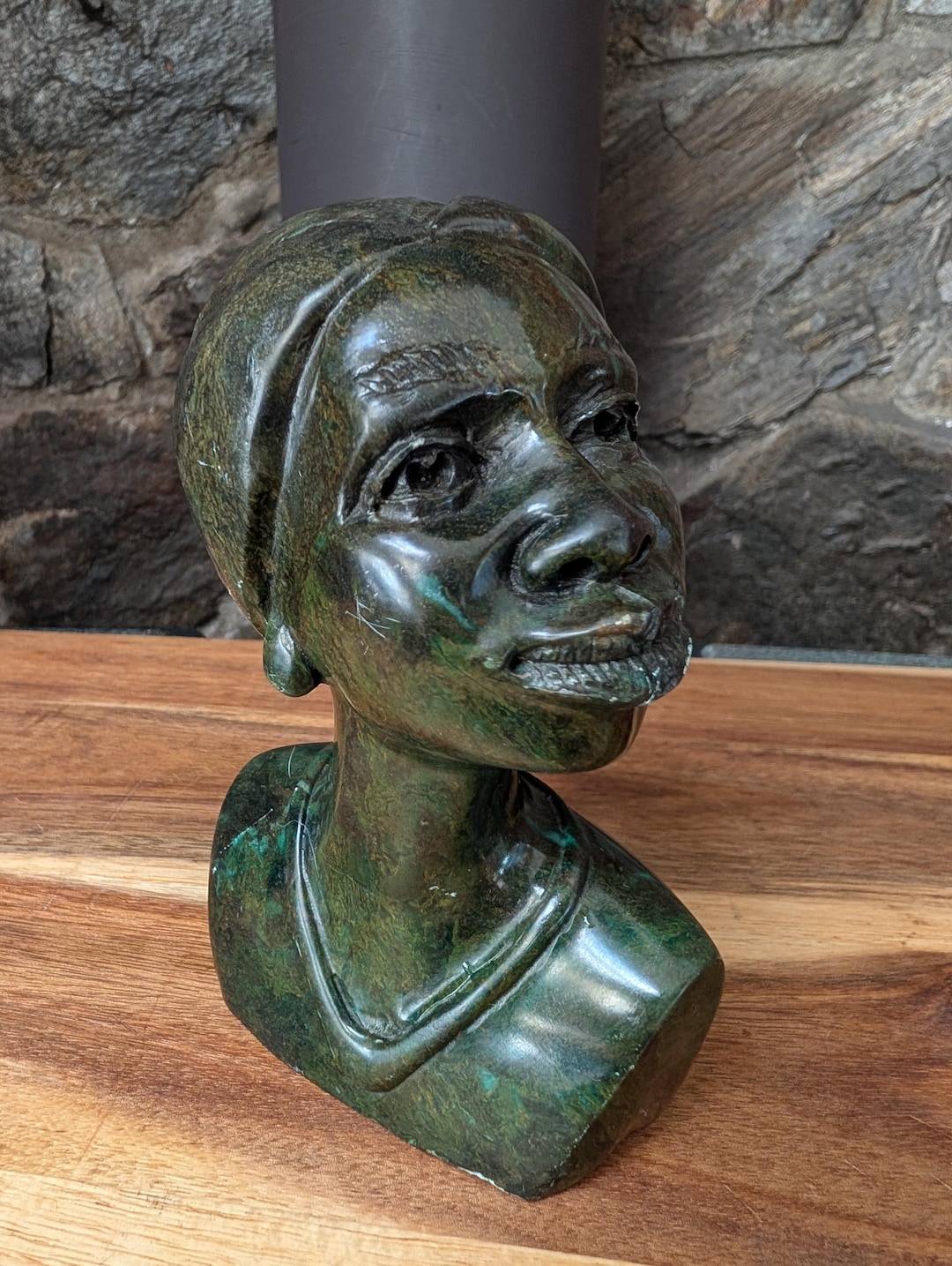 Vintage Hand Carved Green Verdite Stone Sculpture-shona Art-zimbabwe ...
