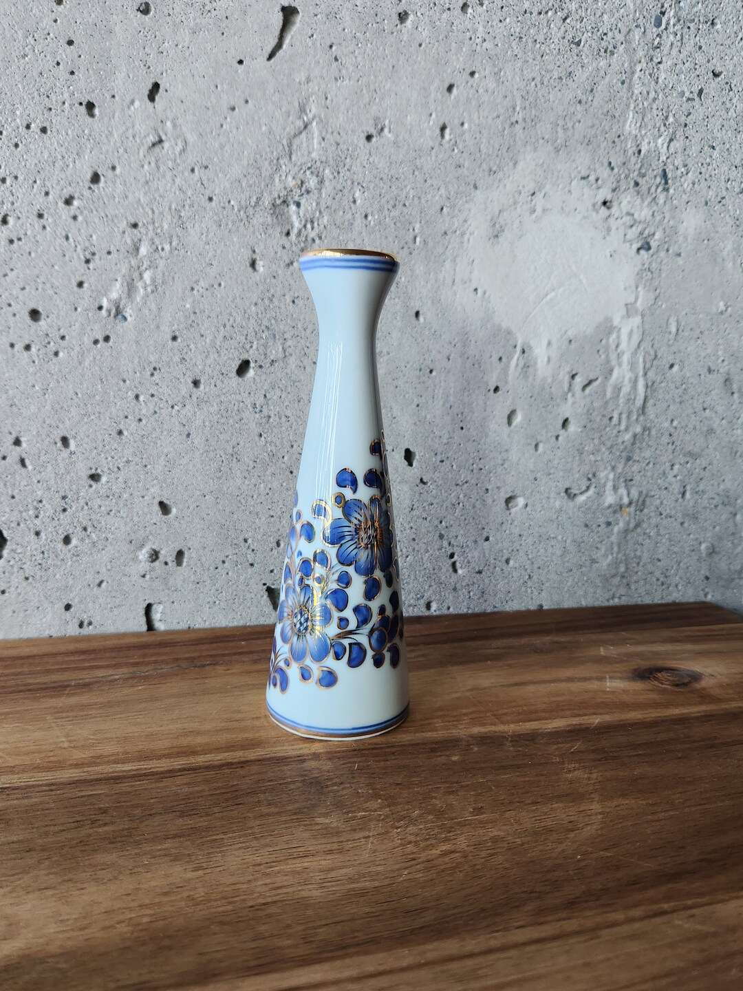 Cobalt Blue & Gold Trim Bud Vase-cobalt Blue Floral Design With Gold ...