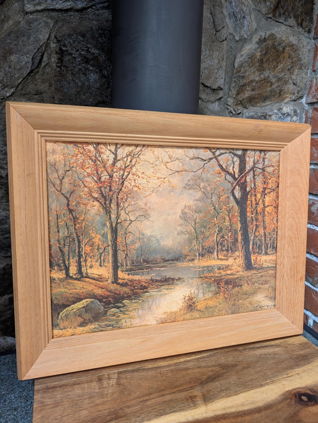 Vintage Robert Wood "october Morn" Lithograph Print in Wood Frame - Etsy