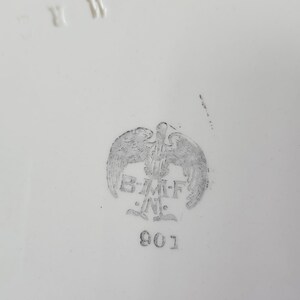 Antique BMF Silver Rim Porcelain Tile Serving Tray-floral Designed ...