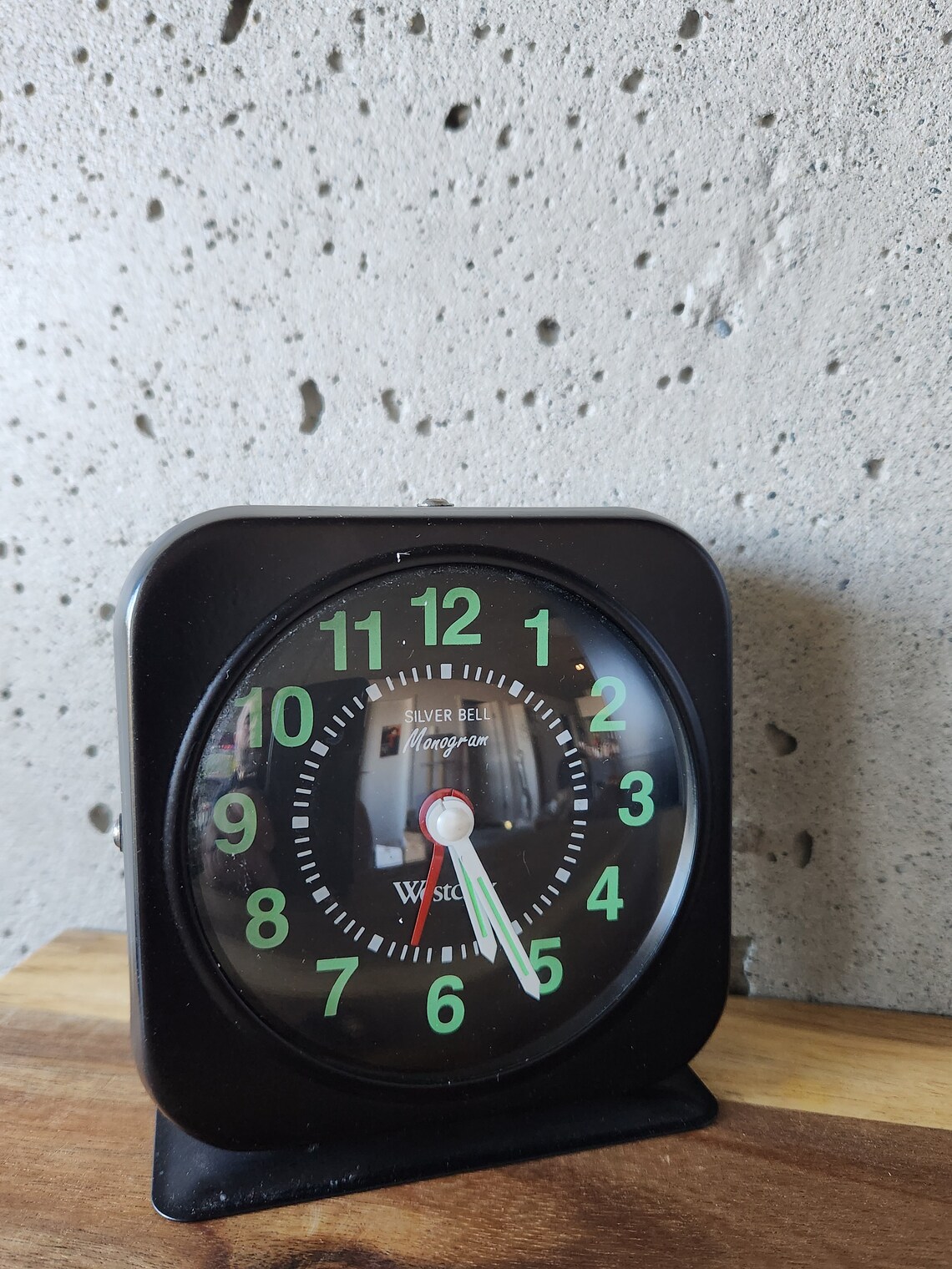 Vintage Westclox Silver Bell Monogram Metal Alarm Clock-wind up Alarm ...