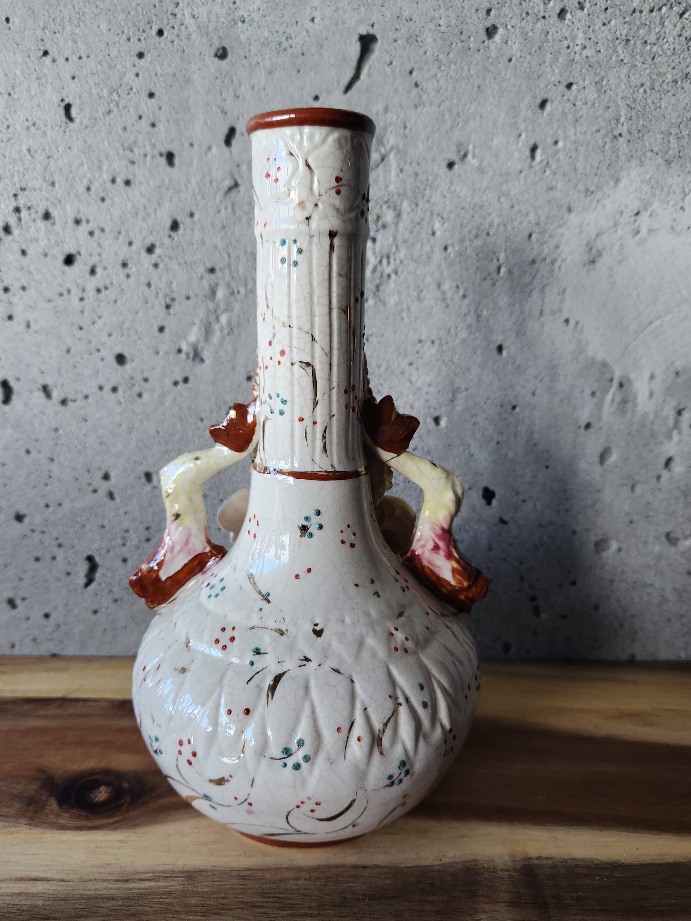 Vintage Rare Floral Pottery Vase-made in England-chic Decor-england 120 ...