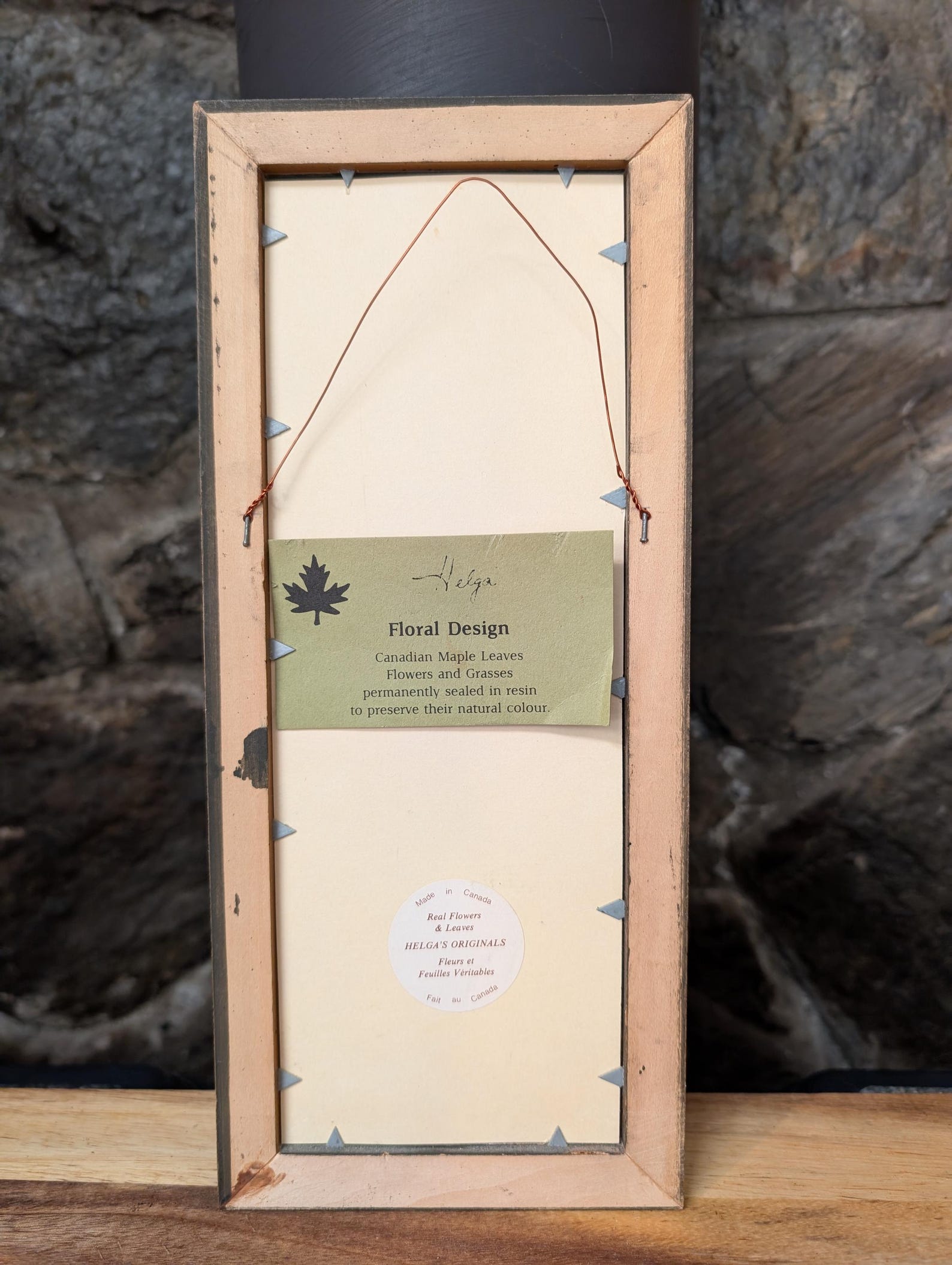 Vintage Helga's Originals Framed Pressed Flowers & Grass Sealed in ...