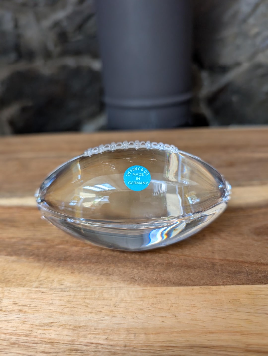 Vintage Tiffany & Co. Crystal Football Paperweight-unique Office Decor ...