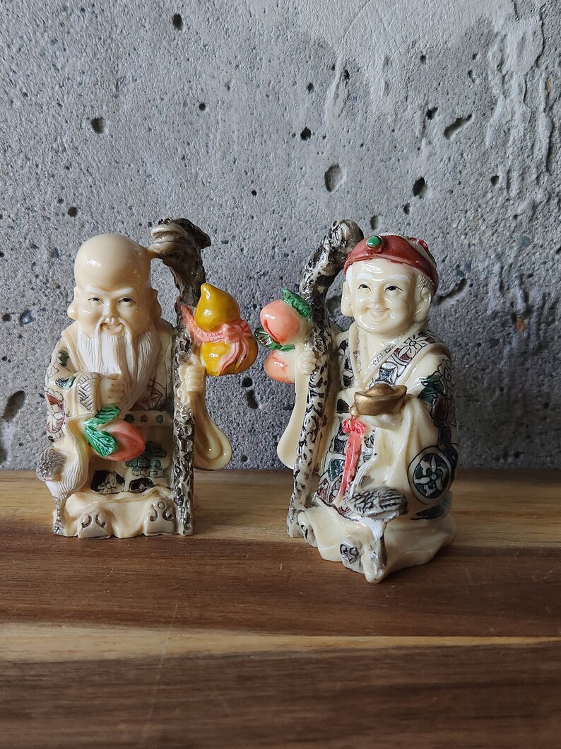 Vintage Set of Chinese Figurines-god of Longevity Shouxing-rare ...
