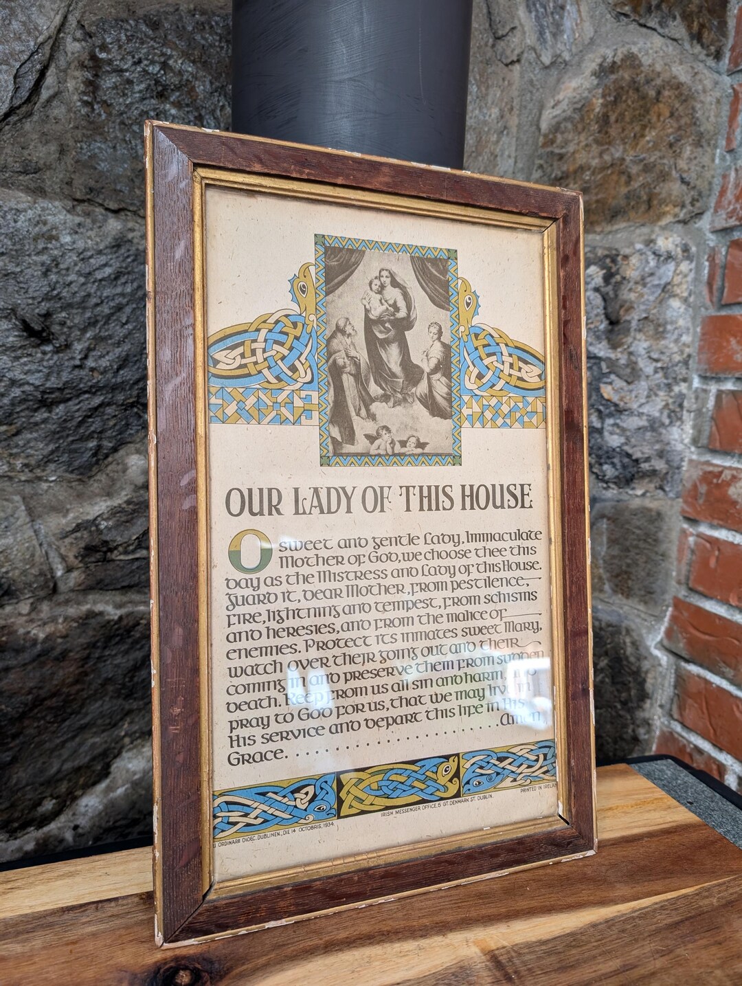 Vintage Irish Celtic Lady of This House Blessing Framed Print-printed ...