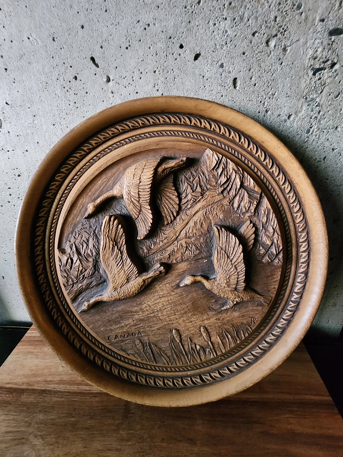 Vintage Canada Geese Wooden Wall Plaque-cottage Core-vintage Wooden ...