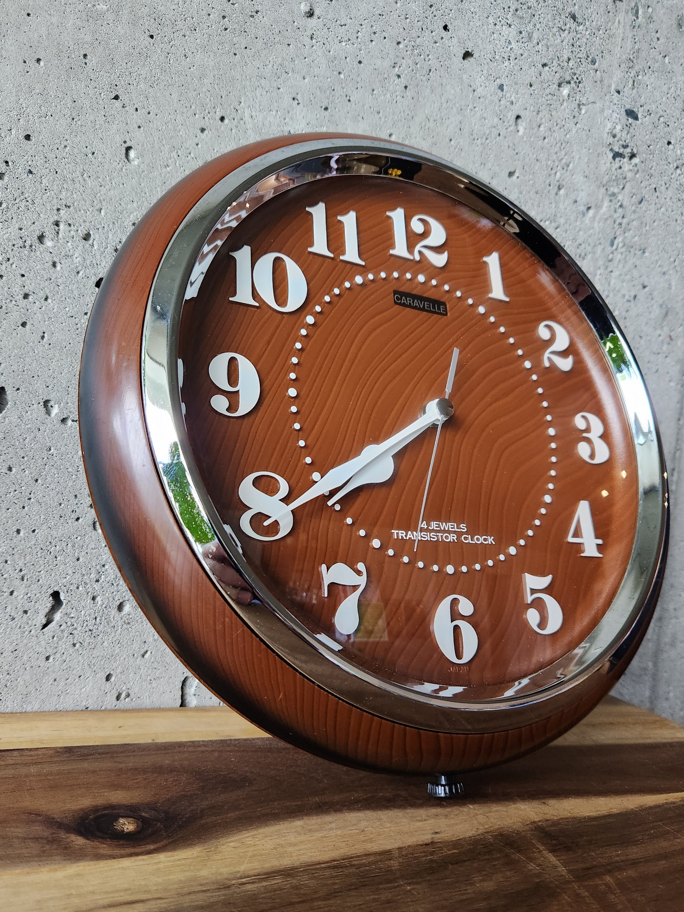 Vintage Caravelle 4 Jewels Transistor Clock-vintage Wall Clock-vintage Caravelle-rare Clock-wall ...