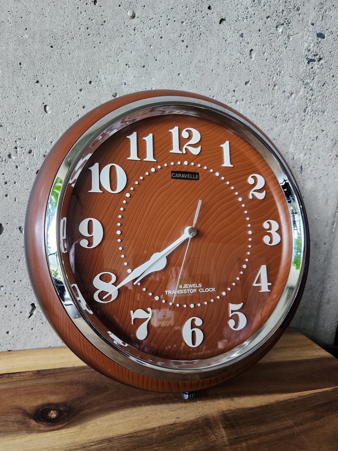 Vintage Caravelle 4 Jewels Transistor Clock-vintage Wall Clock-vintage Caravelle-rare Clock-wall ...