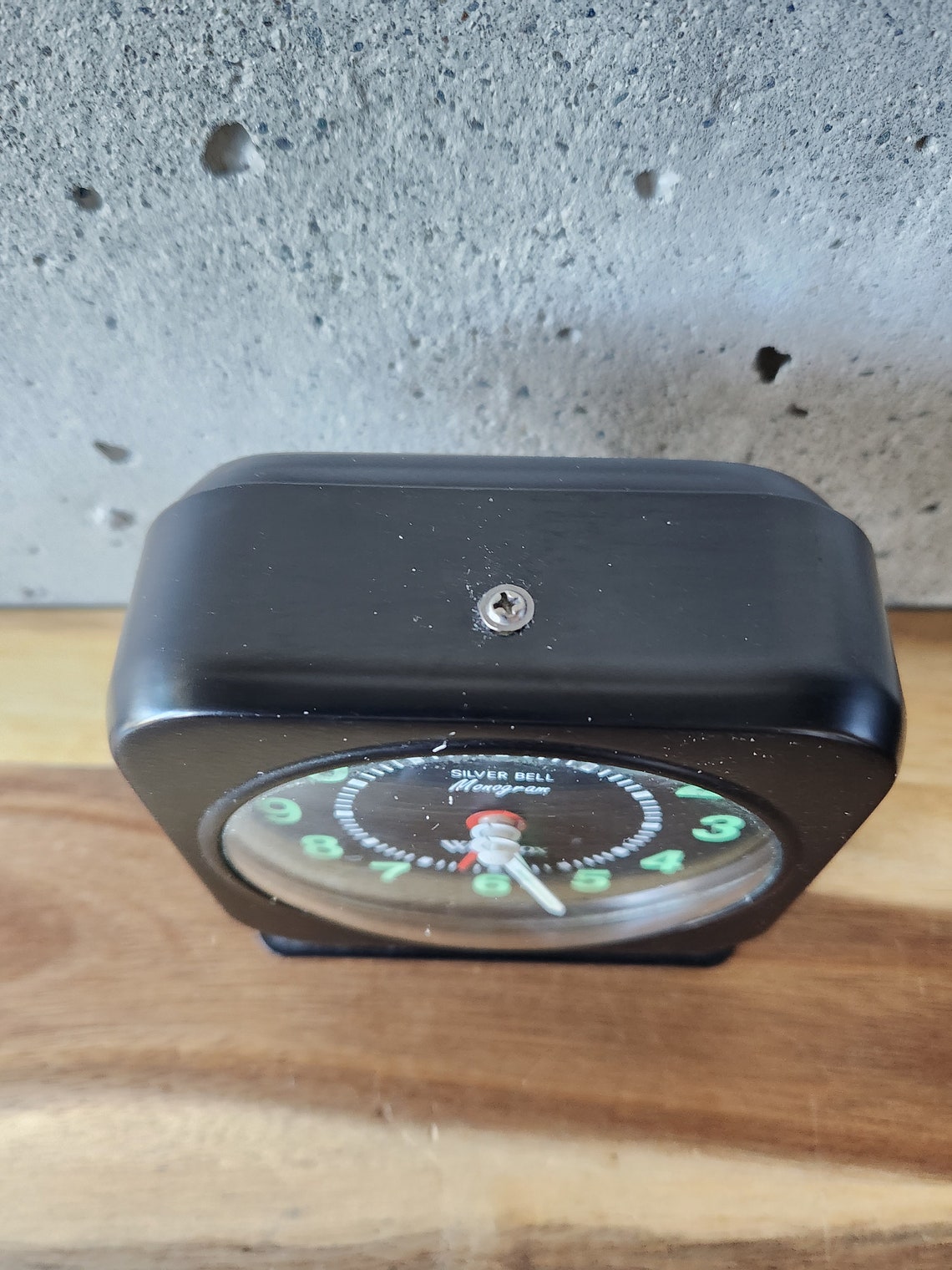 Vintage Westclox Silver Bell Monogram Metal Alarm Clock-wind up Alarm ...