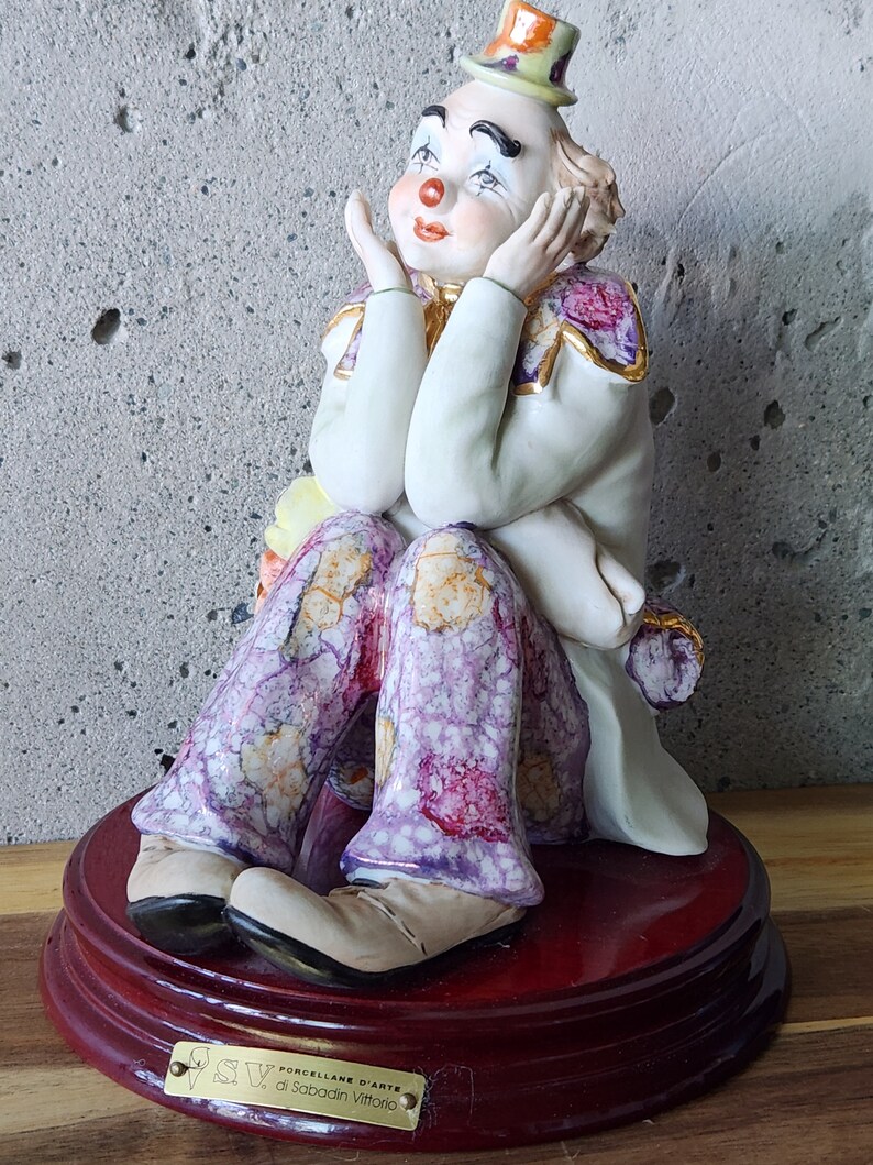 Vintage Vittorio Sabadin Porcelain Clown-hand Made & Hand Painted-rare ...