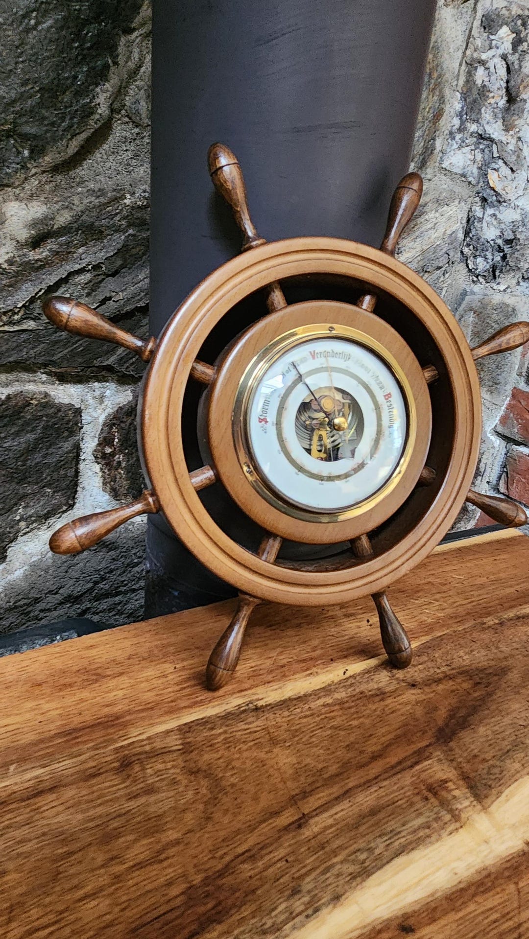 Vintage Nautical Barometer-ships Wheel Barometer-vintage Barometer-wall ...