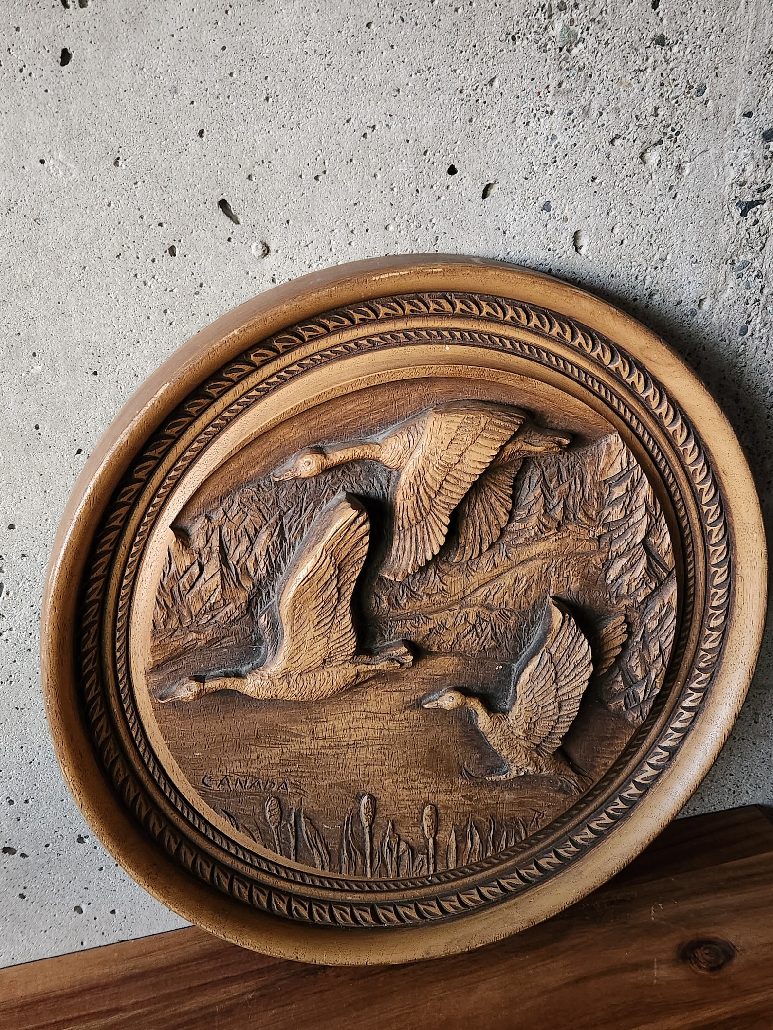 Vintage Canada Geese Wooden Wall Plaque-cottage Core-vintage Wooden ...