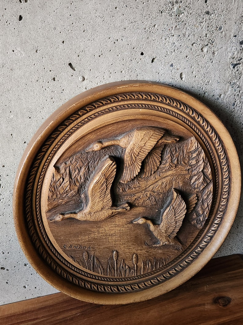 Vintage Canada Geese Wooden Wall Plaque-cottage Core-vintage Wooden ...