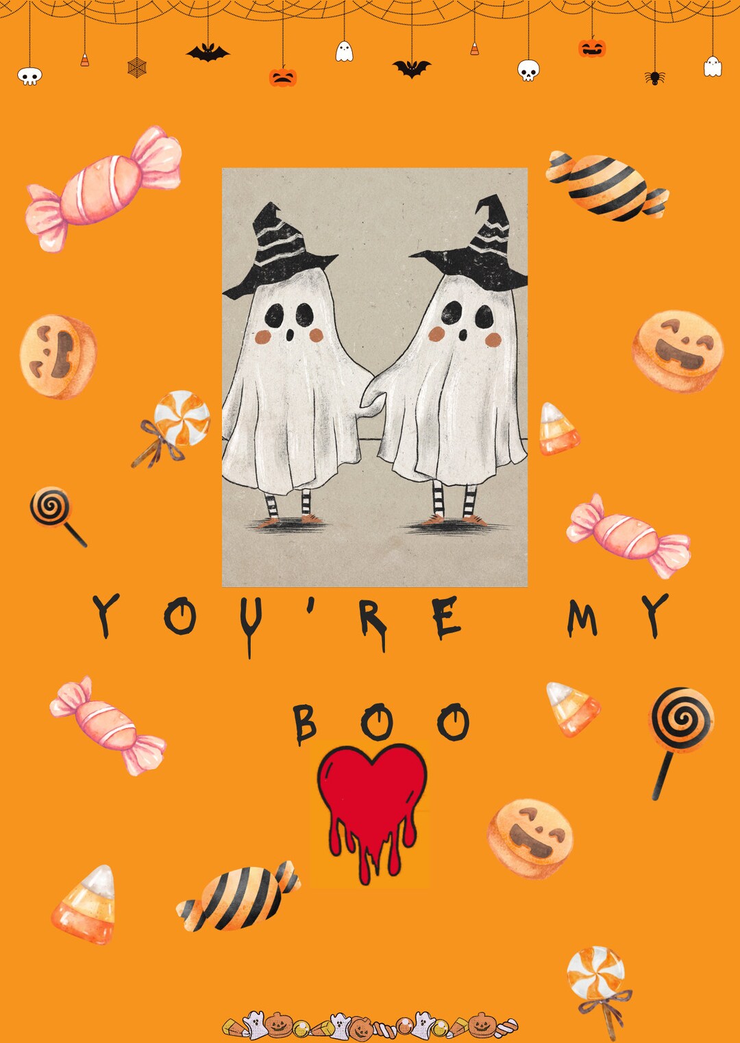Halloween Card Digital Download "you're My Boo." - Etsy