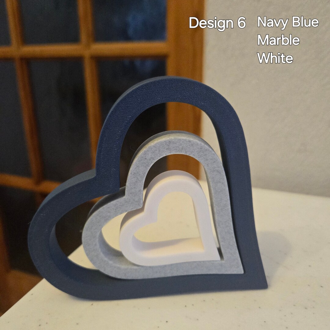 Heart Ornament Set of 3 Love Heart Decor Living Room Decor Family ...