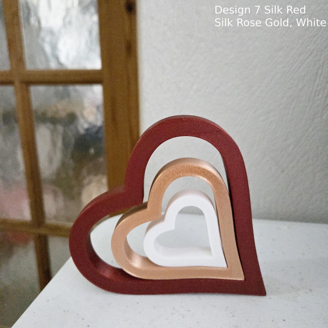 Heart Ornament | Set of 3 | Love Heart Decor | Living Room Decor ...