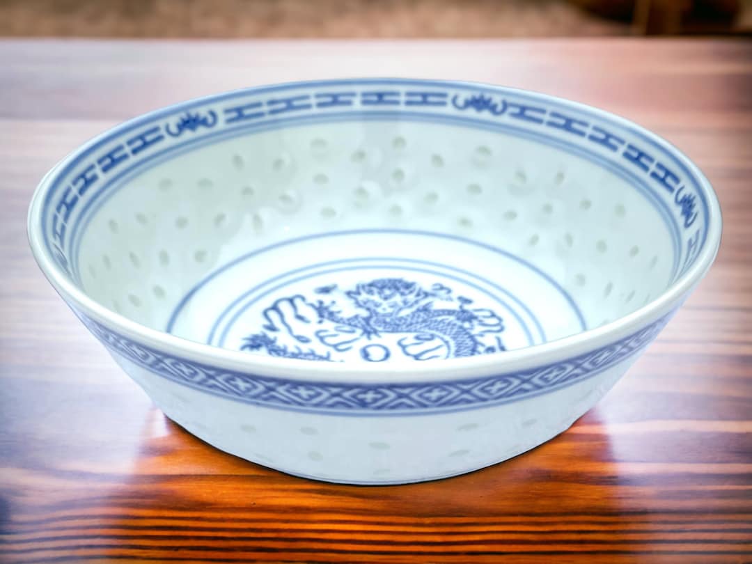 Rice Bowl Porcelain With Chinese Dragon Design - Etsy