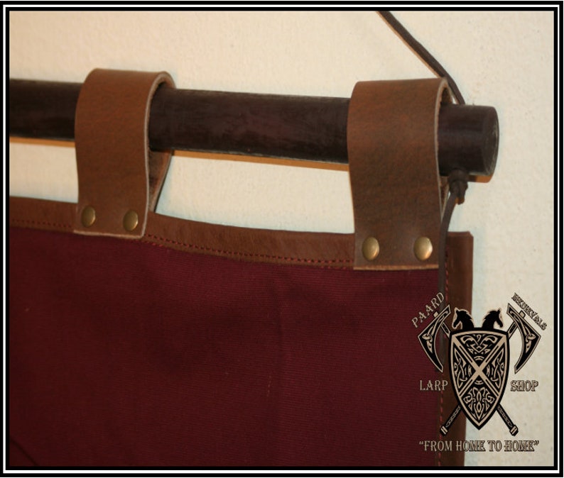 Medieval Banner With Wooden Pole and Leather Strap - Etsy