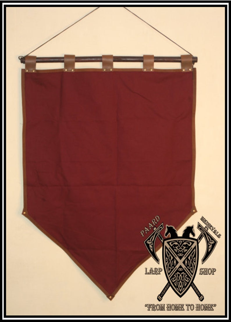 Medieval Banner With Wooden Pole and Leather Strap - Etsy
