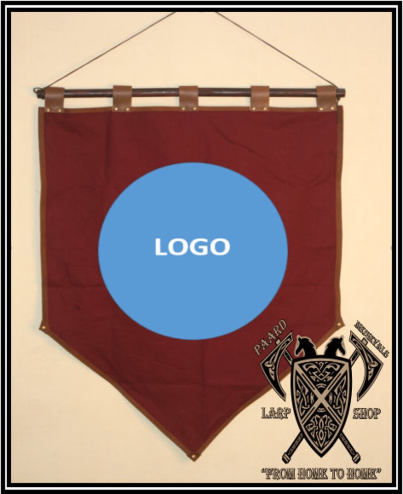 Medieval Banner With Wooden Pole and Leather Strap - Etsy