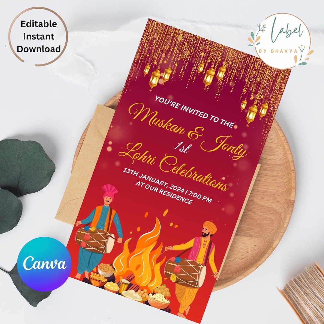 Editable Lohri Invitation,lohri Invite,1st Lohri Invitation,lohri Party ...