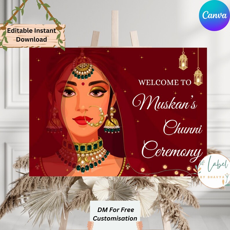 Editable Chunni Signs & Chunni Welcome Signs,chunni Welcome Sign ...