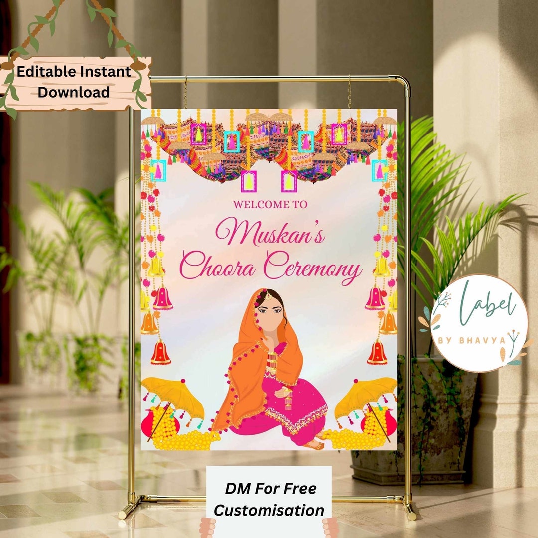 Editable Choora Signs & Choora Welcome Signs,chooda Welcome Sign,chura ...