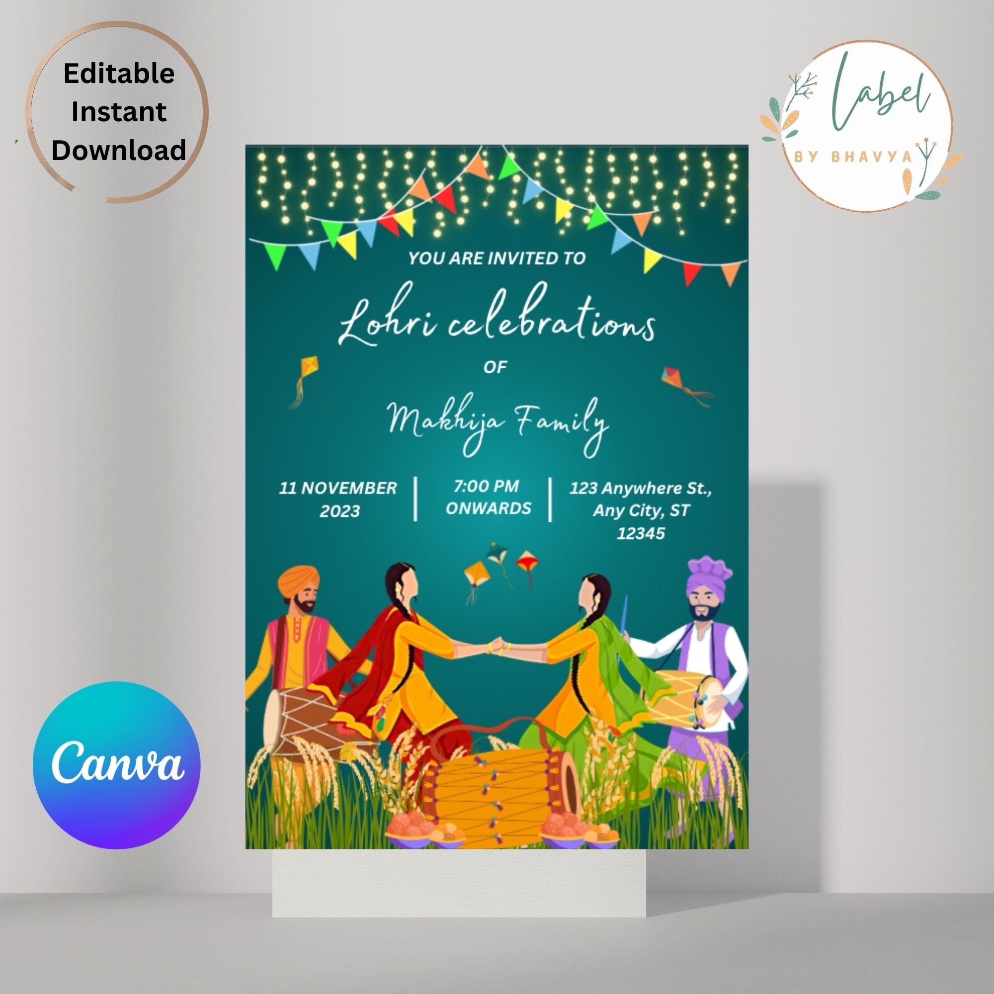 Editable Lohri Invitation,lohri Invite,1st Lohri Invitation,lohri Party ...