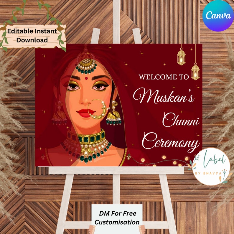 Editable Chunni Signs & Chunni Welcome Signs,chunni Welcome Sign ...