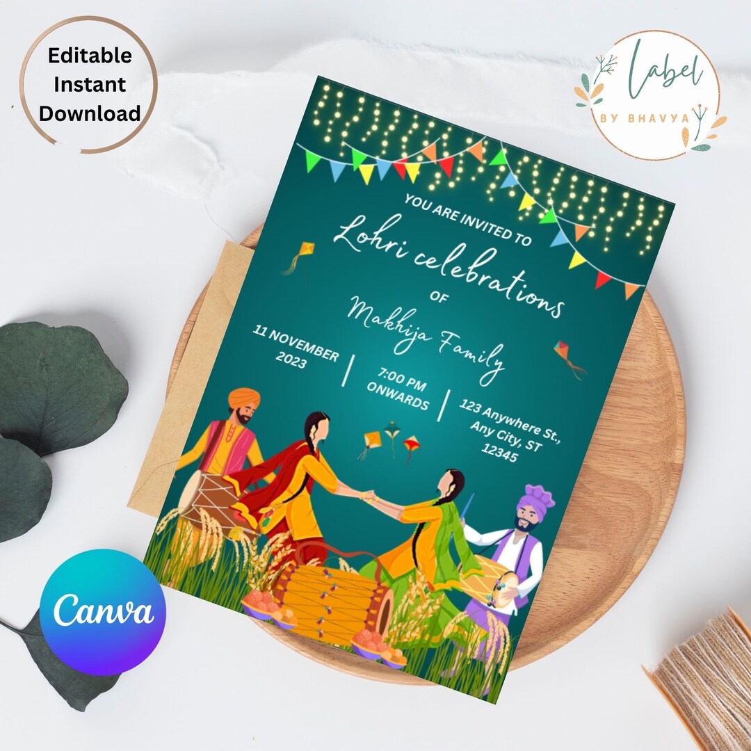 Editable Lohri Invitation,lohri Invite,1st Lohri Invitation,lohri Party ...