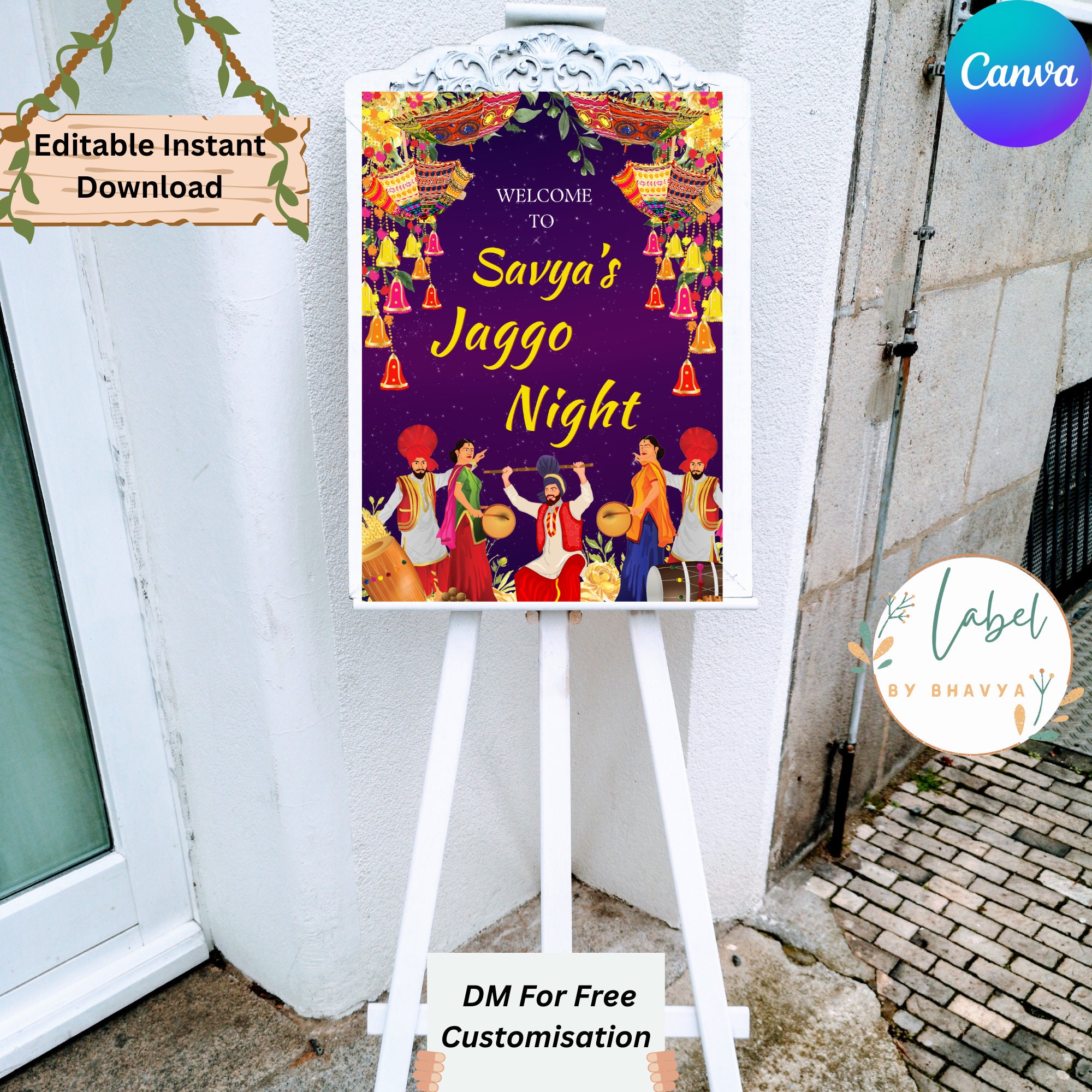 Editable Jaggo Welcome Signage ,punjabi Wedding Decor Signage,welcome ...