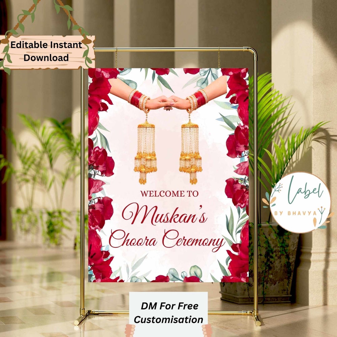 Editable Choora Signs & Choora Welcome Signs,chooda Welcome Sign,chura ...