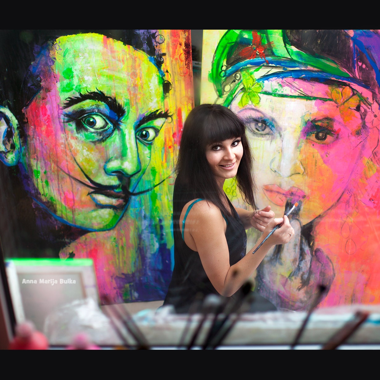 Cyberpunk Painting Print Cyber Art Girl Goth Woman Future Poster Woman ...