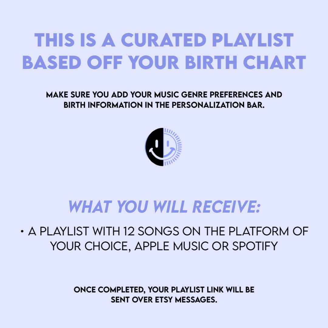 Custom Playlist Based on Your Birth Chart || Starlist - No Video - Etsy