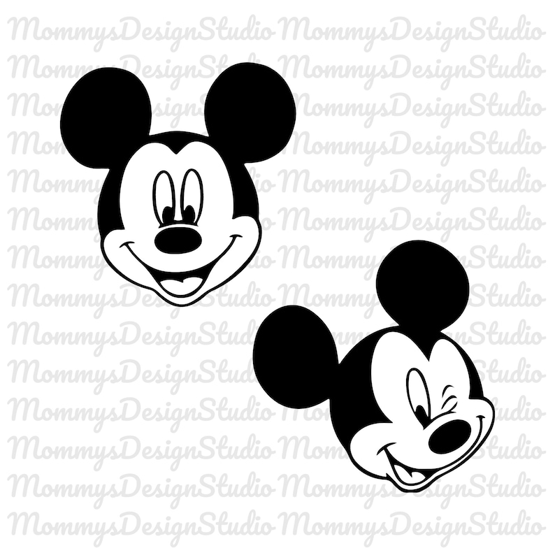 Mickey Mouse Face Svg, Mickey Mouse Head Svg, Silhouette, Cutting ...