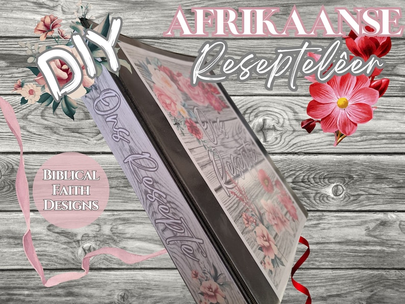 DIY Afrikaans Recipe Binder Printable, Floral Cover, Personalized A4 ...