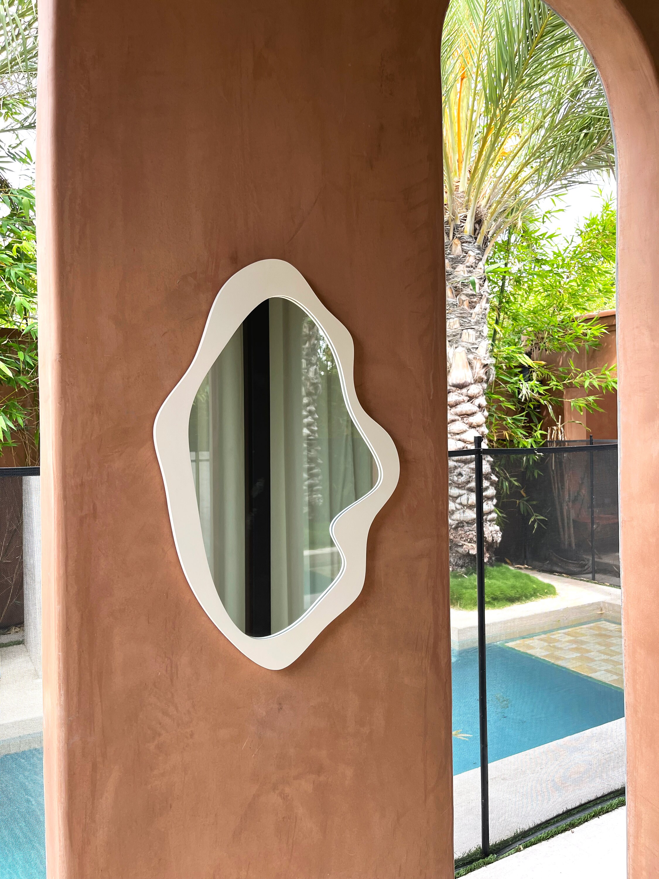 Irregular Mirror. Wiggle Mirror. Curvy Mirror. Wavy Mirror White Frame ...