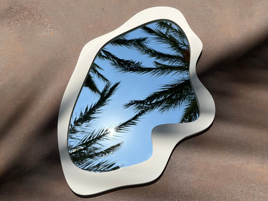 Irregular Mirror. Wiggle Mirror. Curvy Mirror. Wavy Mirror White Frame ...