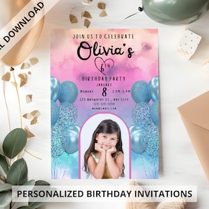 Printable Custom Birthday Invitation, Printable Personalized Invitation ...