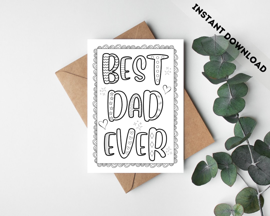 Printable Coloring Card for Dad: Father's Day Birthday Gift (PDF) - Etsy