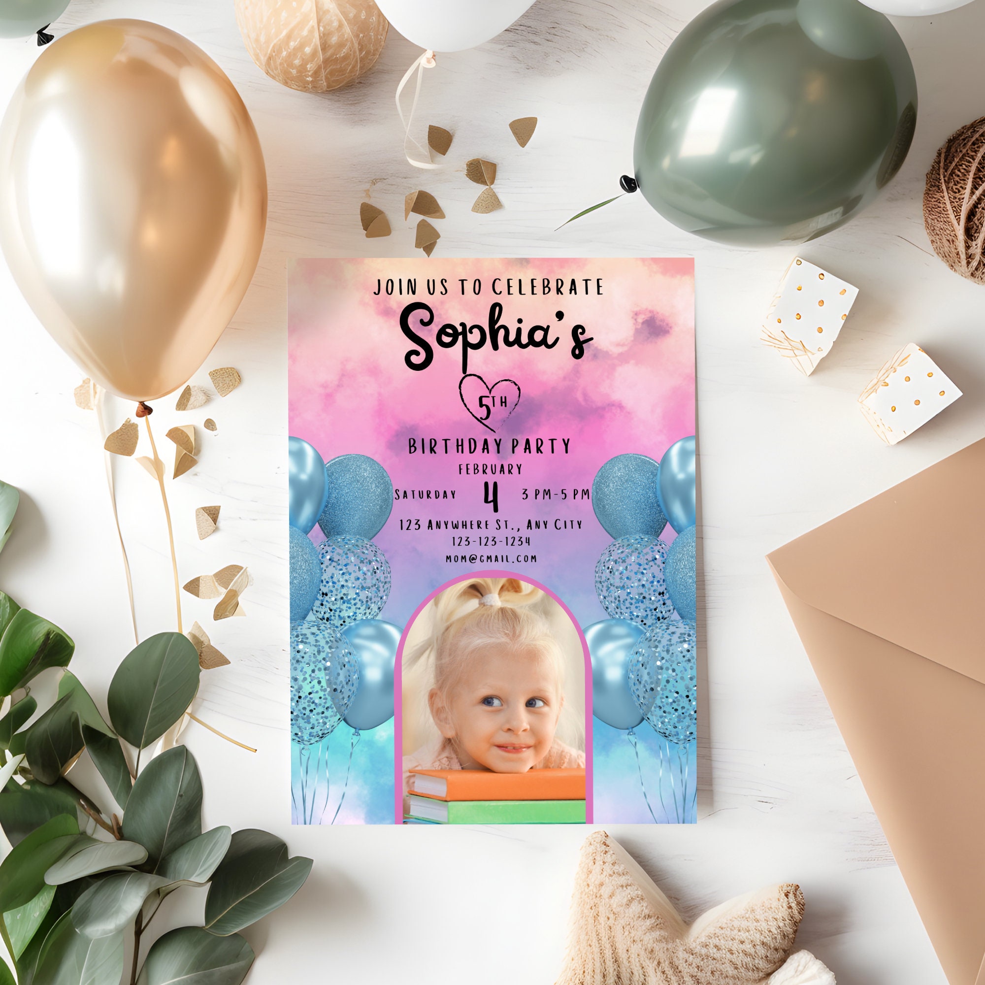 Printable Custom Birthday Invitation, Printable Personalized Invitation ...