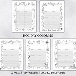 Printable Weekly Planner With Coloring, Coloring Planner, Coloring for ...
