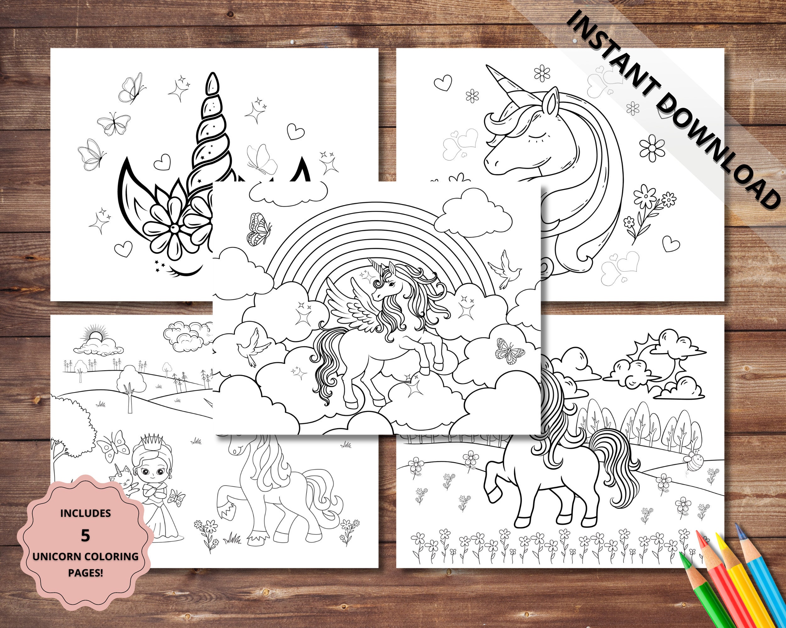 Printable Unicorn Coloring Pages,, Kids Coloring, Unicorn Party ...