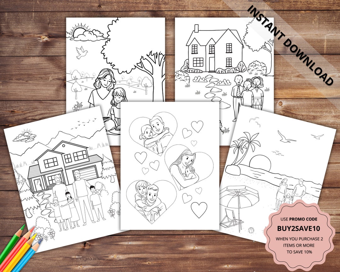 Printable Family Coloring Pages, Family Day Coloring, Happy Family ...