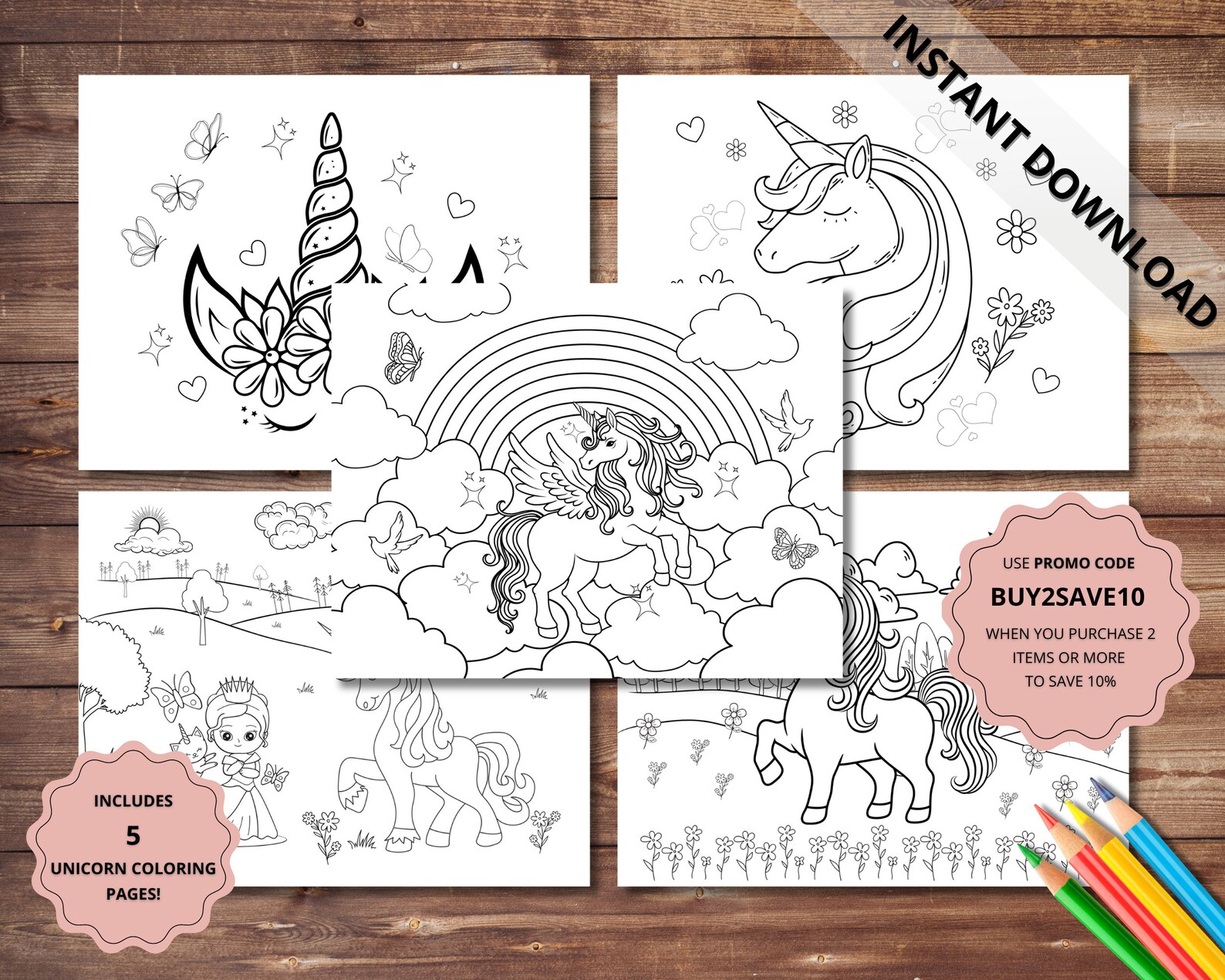 Printable Unicorn Coloring Pages, Kids Coloring, Unicorn Party, Unicorn ...