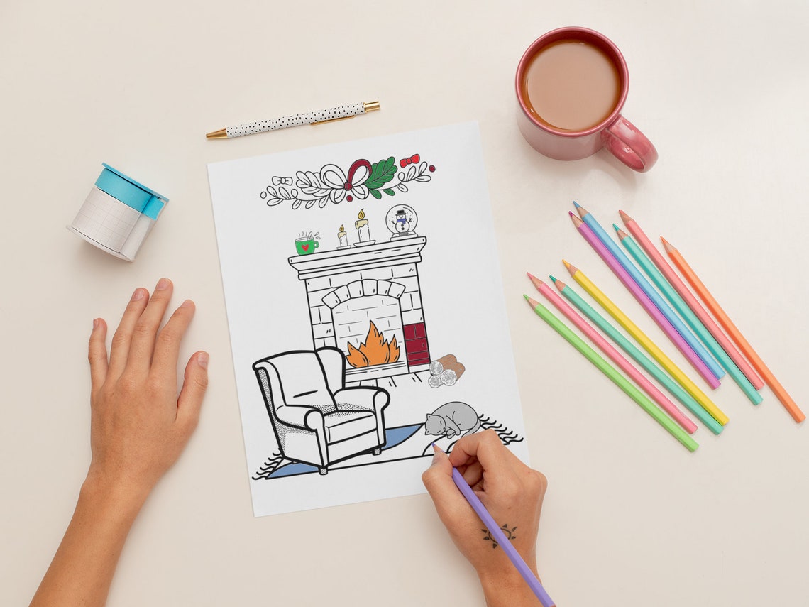 Printable Winter Coloring Pages, Printable Coloring, Digital Coloring ...