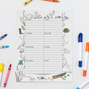 Printable Weekly Planner With Coloring, Coloring Planner, Coloring for ...
