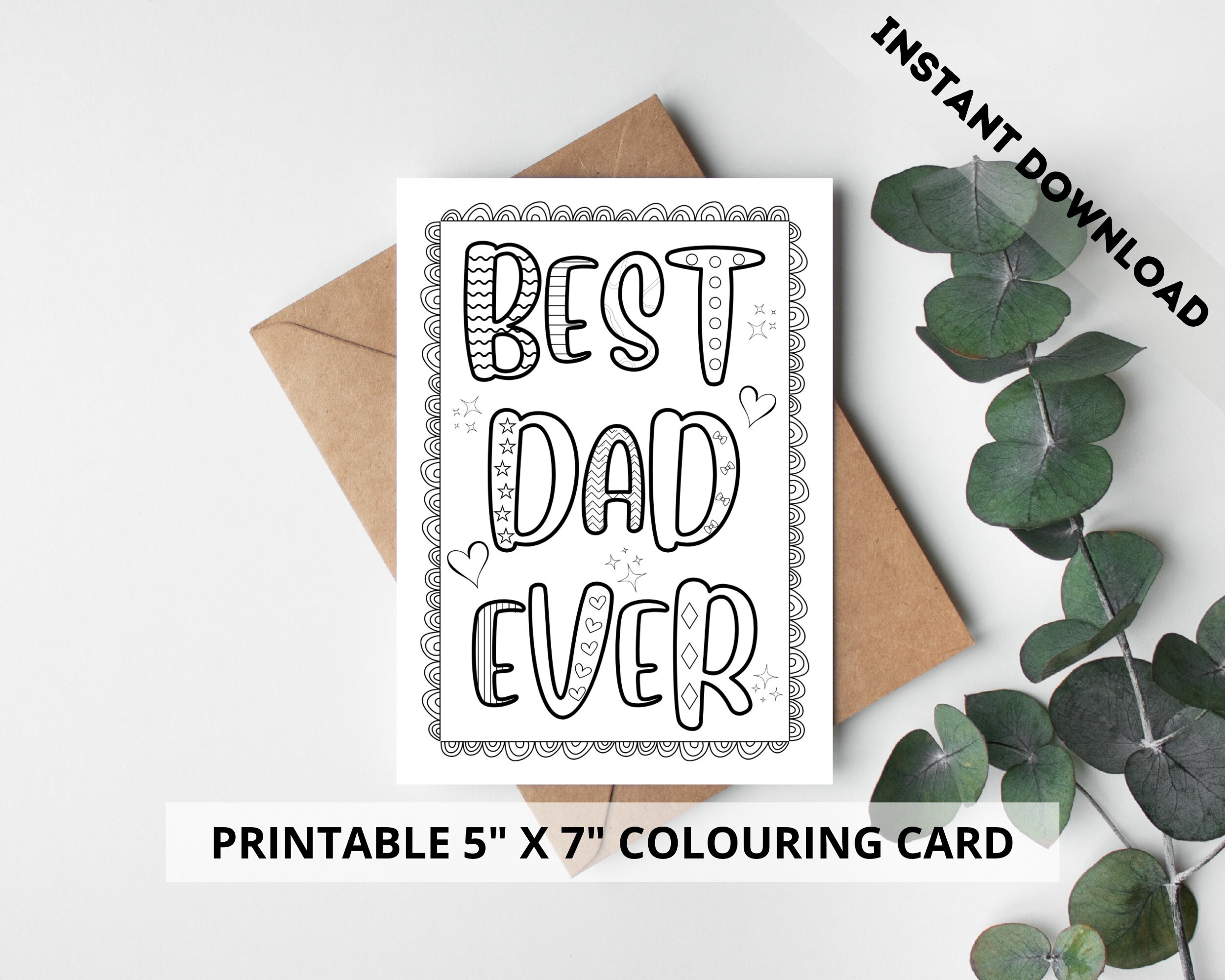 Printable Coloring Card for Dad: Father's Day Birthday Gift (PDF) - Etsy