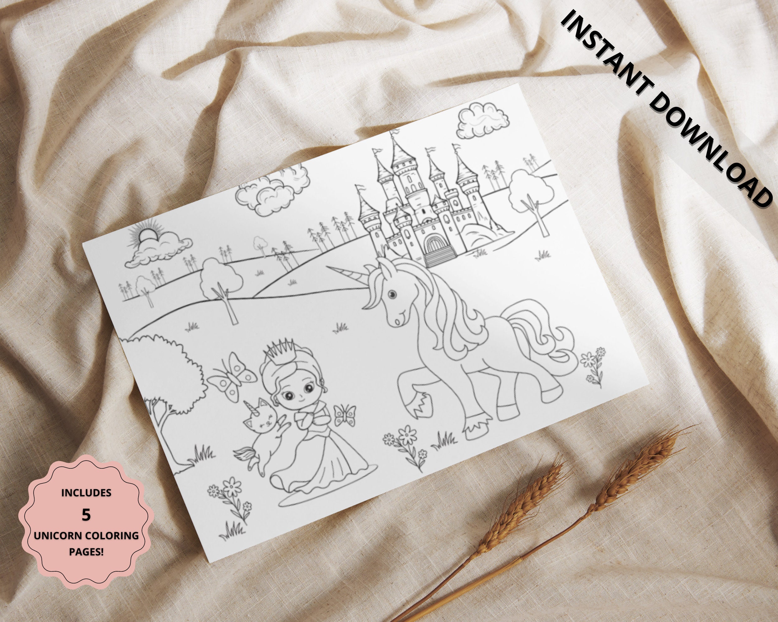 Printable Unicorn Coloring Pages, Kids Coloring, Unicorn Party, Unicorn ...